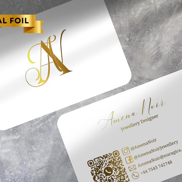 Gold Embossed Business Cards - Etsy