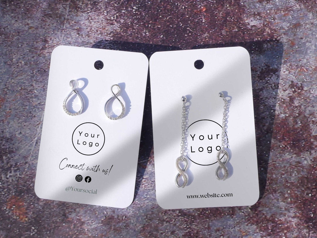 Custom Earring Cards With Logo and QR Code - Etsy