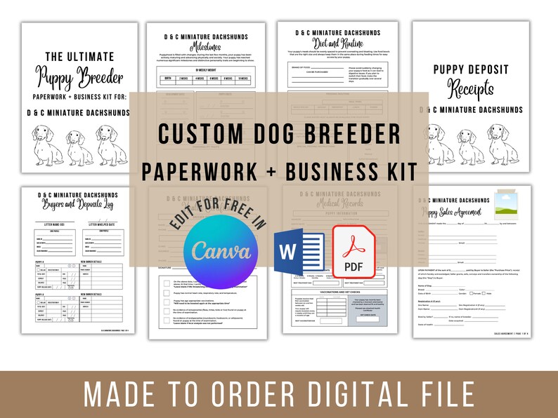 Custom Dog Breeder Forms for Small Business | Custom Puppy Sale ...