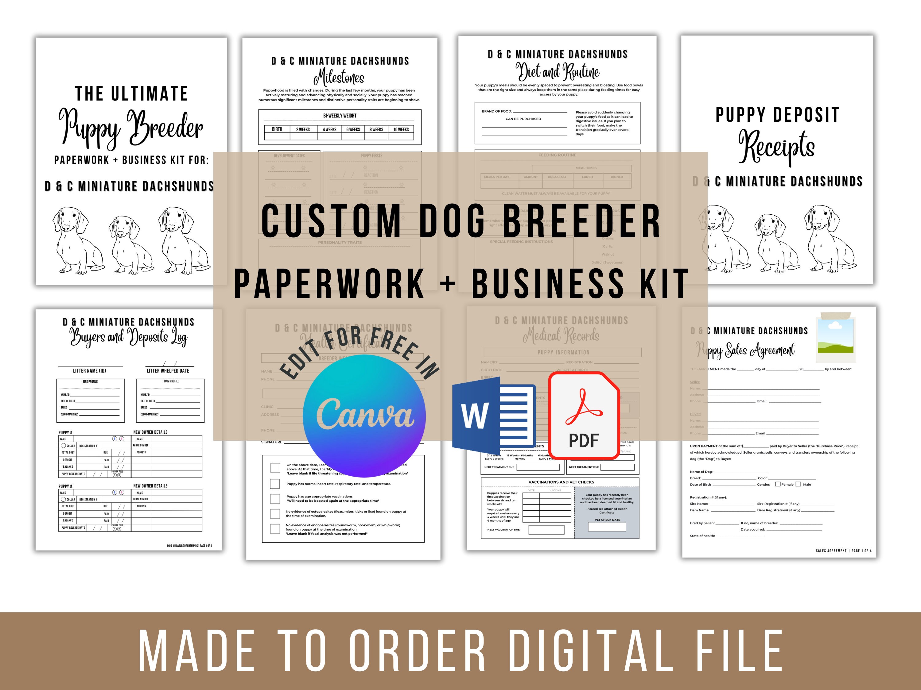 Custom Dog Breeder Forms for Small Business | Custom Puppy Sale ...