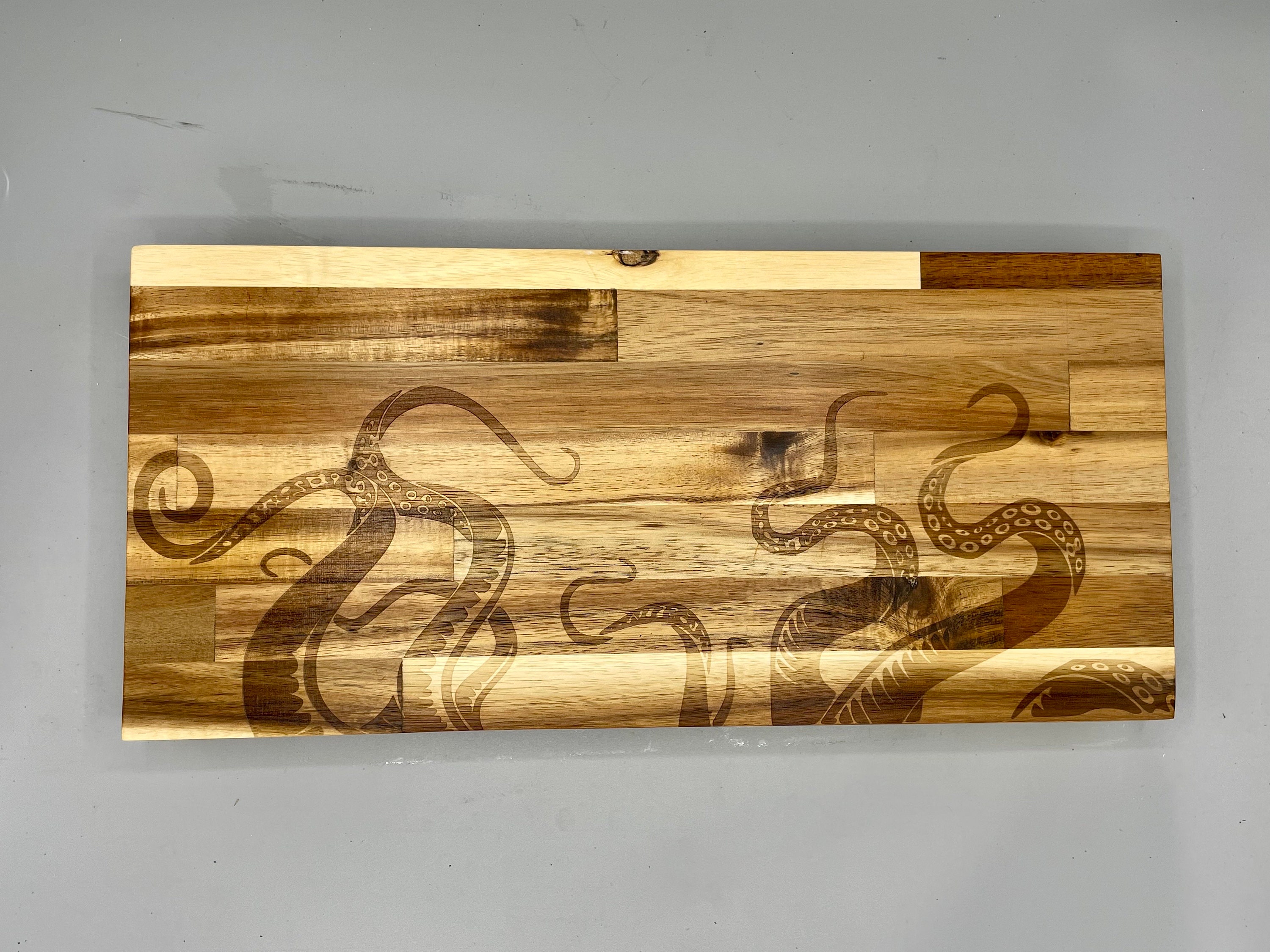 Octopus Tentacle Butcher Block Cutting Board - Etsy
