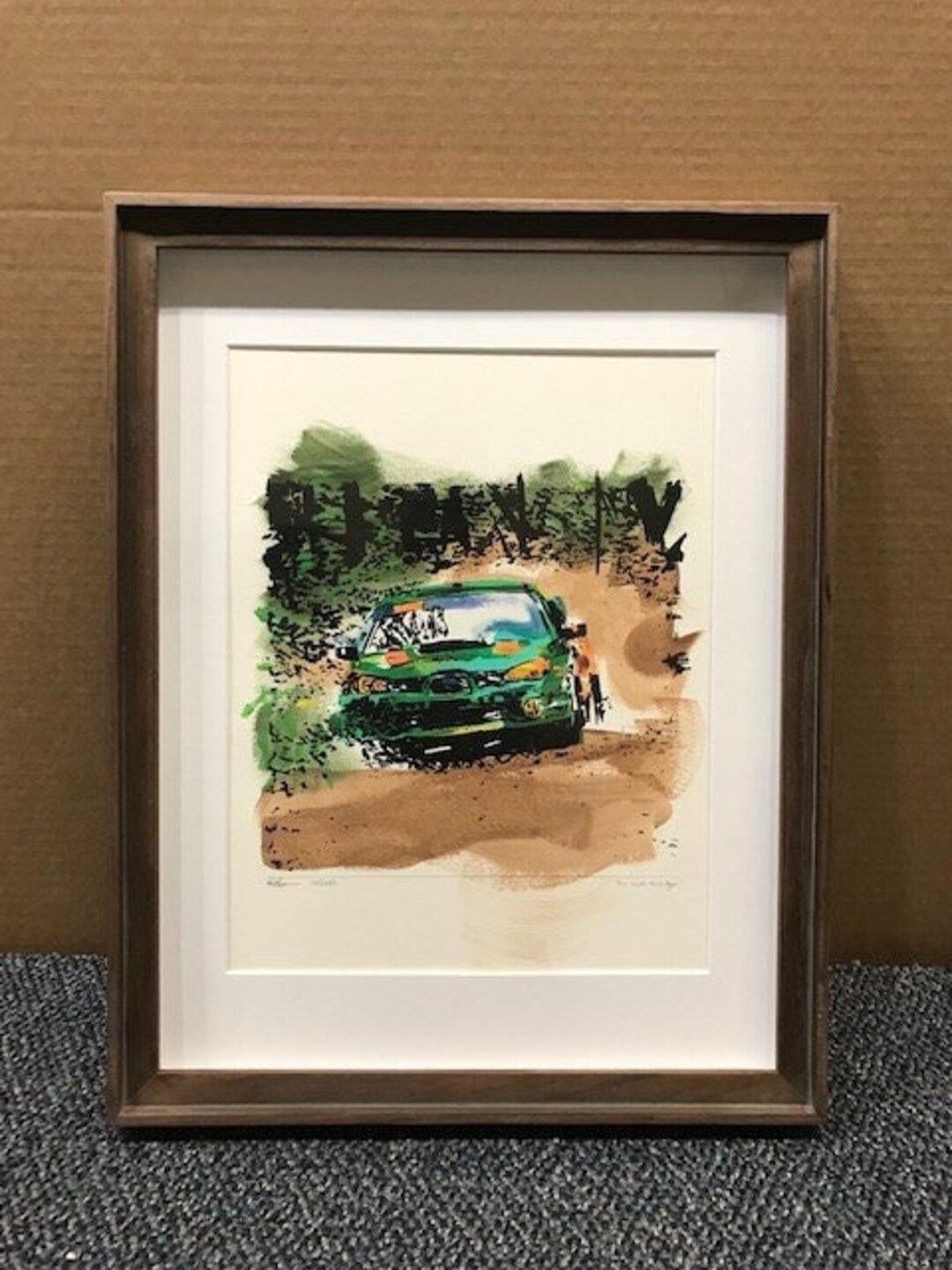 Framed Subaru Rally Race Car Painting, Screenprint. - Etsy