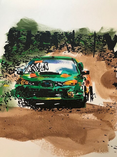 Framed Subaru Rally Race Car Painting, Screenprint. - Etsy
