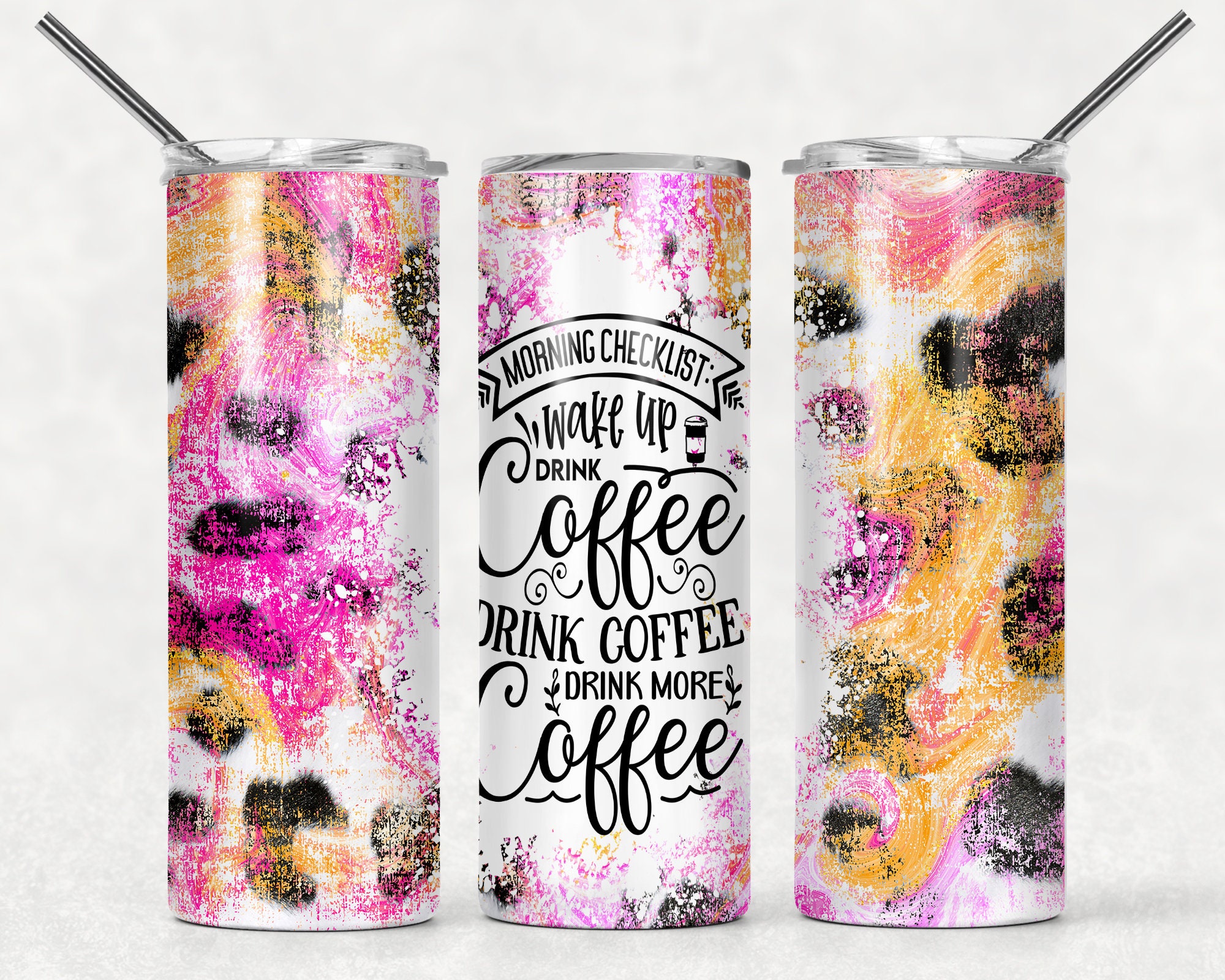 Tumbler morning Checklist Wake Up Drink Coffee Drink - Etsy