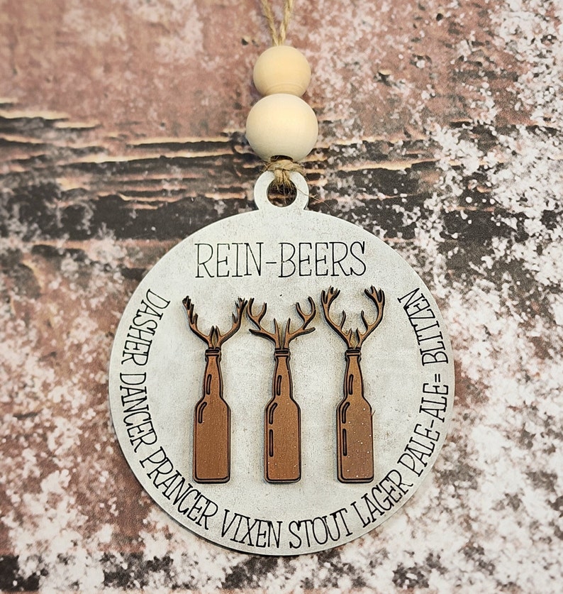 Ornament| Rein-beers Dasher, Dancer, Prancer, Vixen, Stout Lager Pale ...