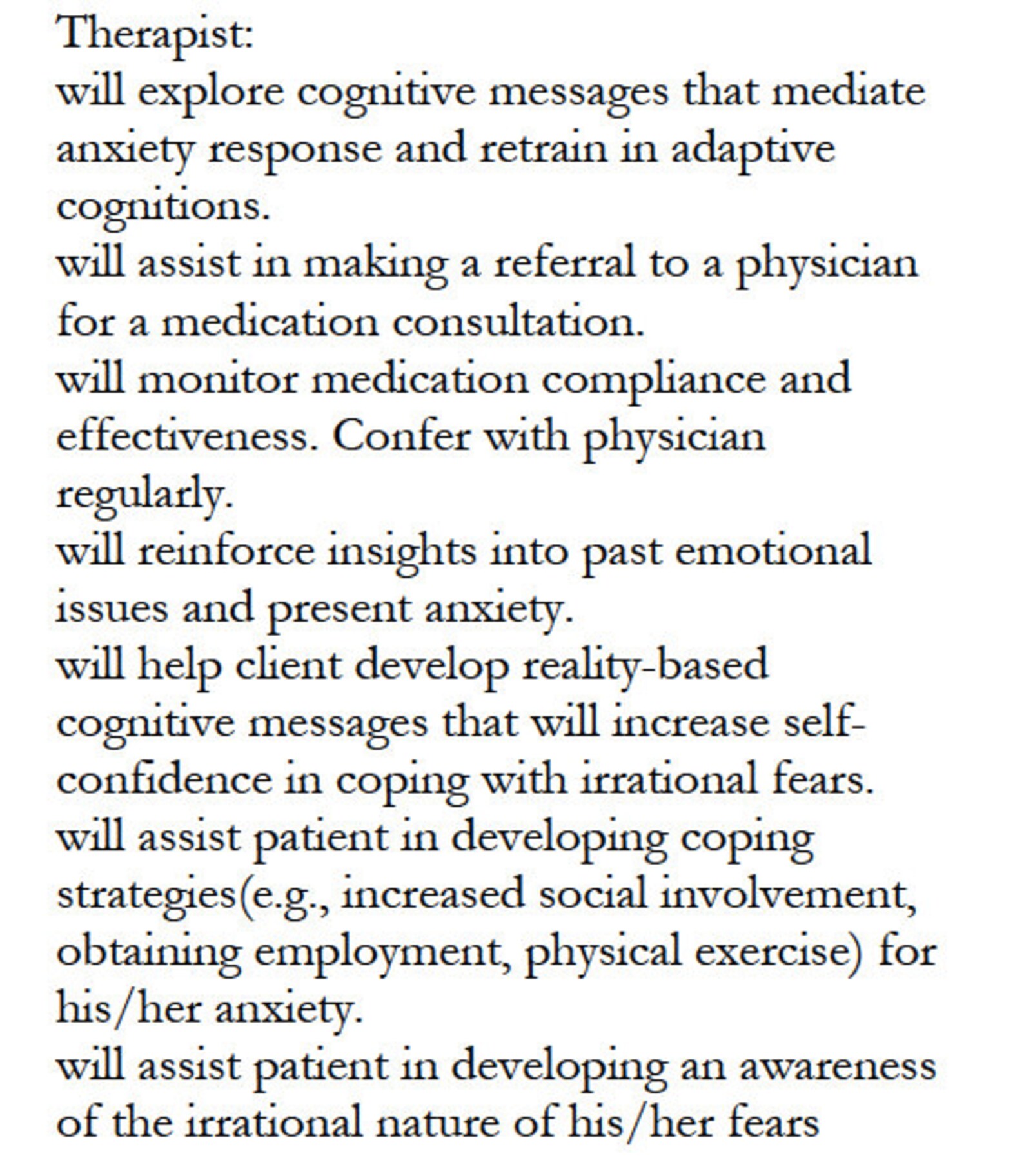 CHEAT SHEET Therapeutic Intervention List MSE and Goals for - Etsy