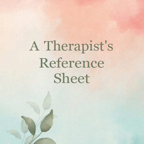 CHEAT SHEET Therapeutic Intervention List MSE and Goals for - Etsy