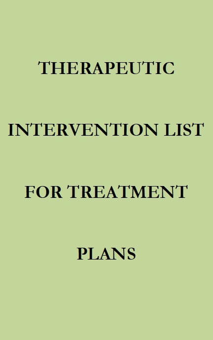 CHEAT SHEET Therapeutic Intervention List MSE and Goals for - Etsy