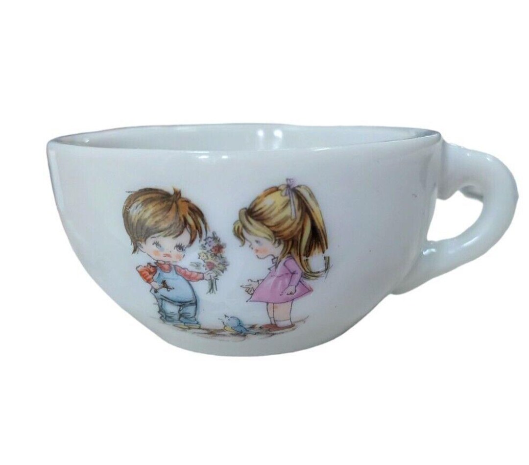 Vintage Mini Tea Cup,boy Giving Girl Flowers Hand Painted, Minature Tea ...