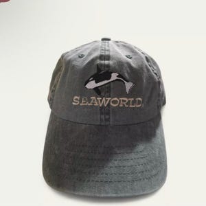 Vintage Sea World Hat Whale Shamu Color Green Canvas Embroidered Cap - Etsy
