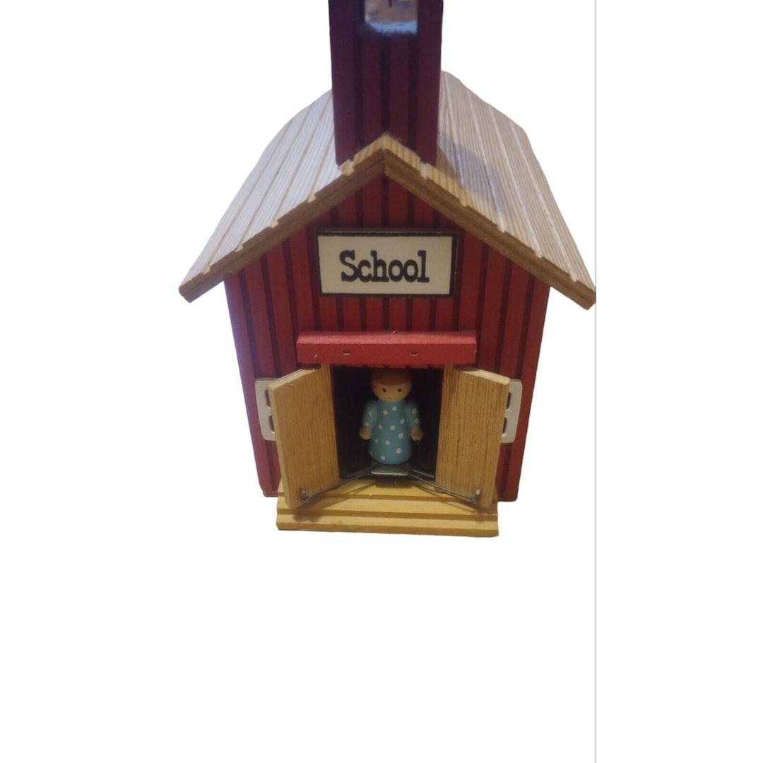 Vintage Wooden School House Music Box Plays School Days Gift for ...