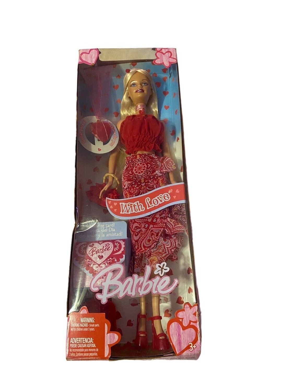 2005 Barbie With Love Barbie Doll Valentine Card With Necklace Vintage ...