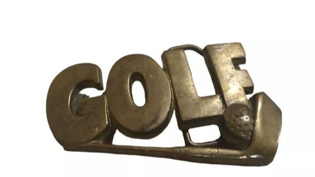 Vintage Solid Brass Golf Belt Buckle 4222 R.O.C - Etsy