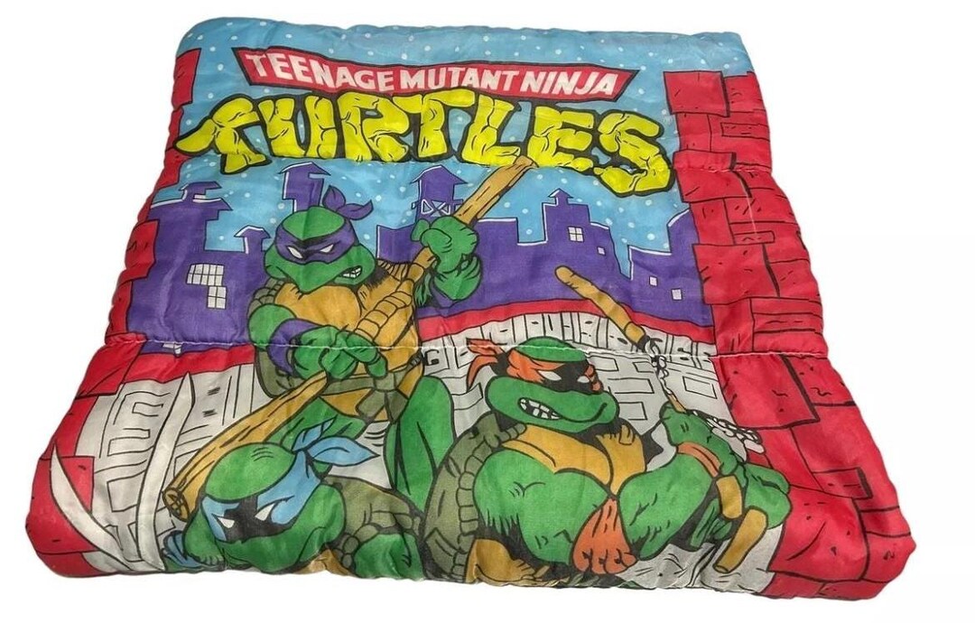 Vintage 1988 Teenage Mutant Ninja Turtles Sleeping Bag With Carrying ...