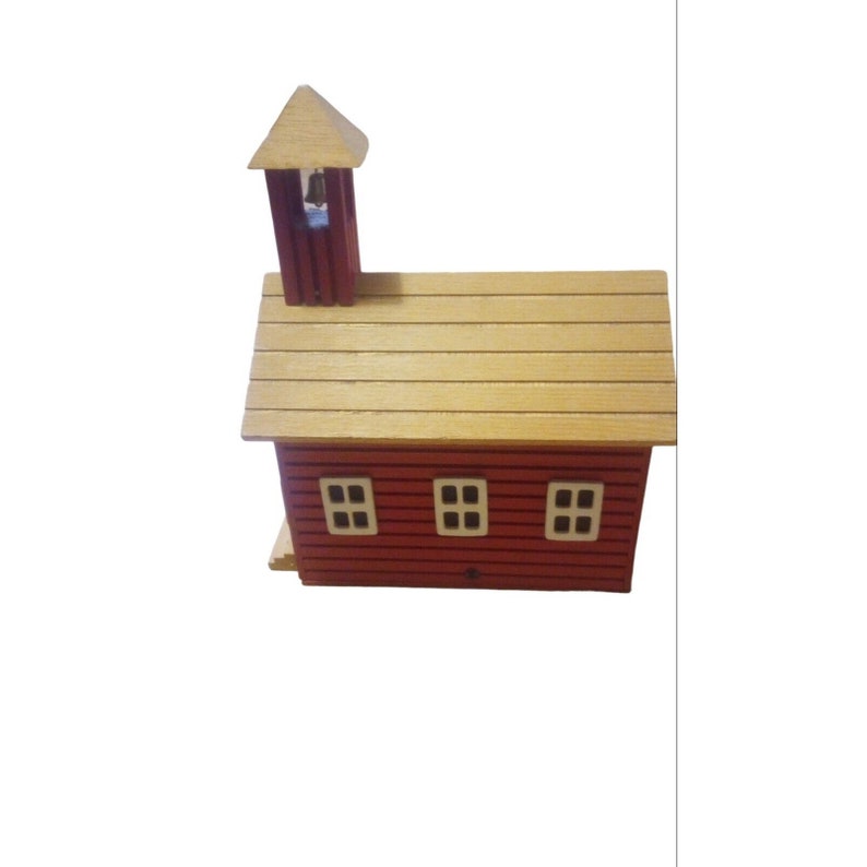 Vintage Wooden School House Music Box Plays School Days Gift for ...