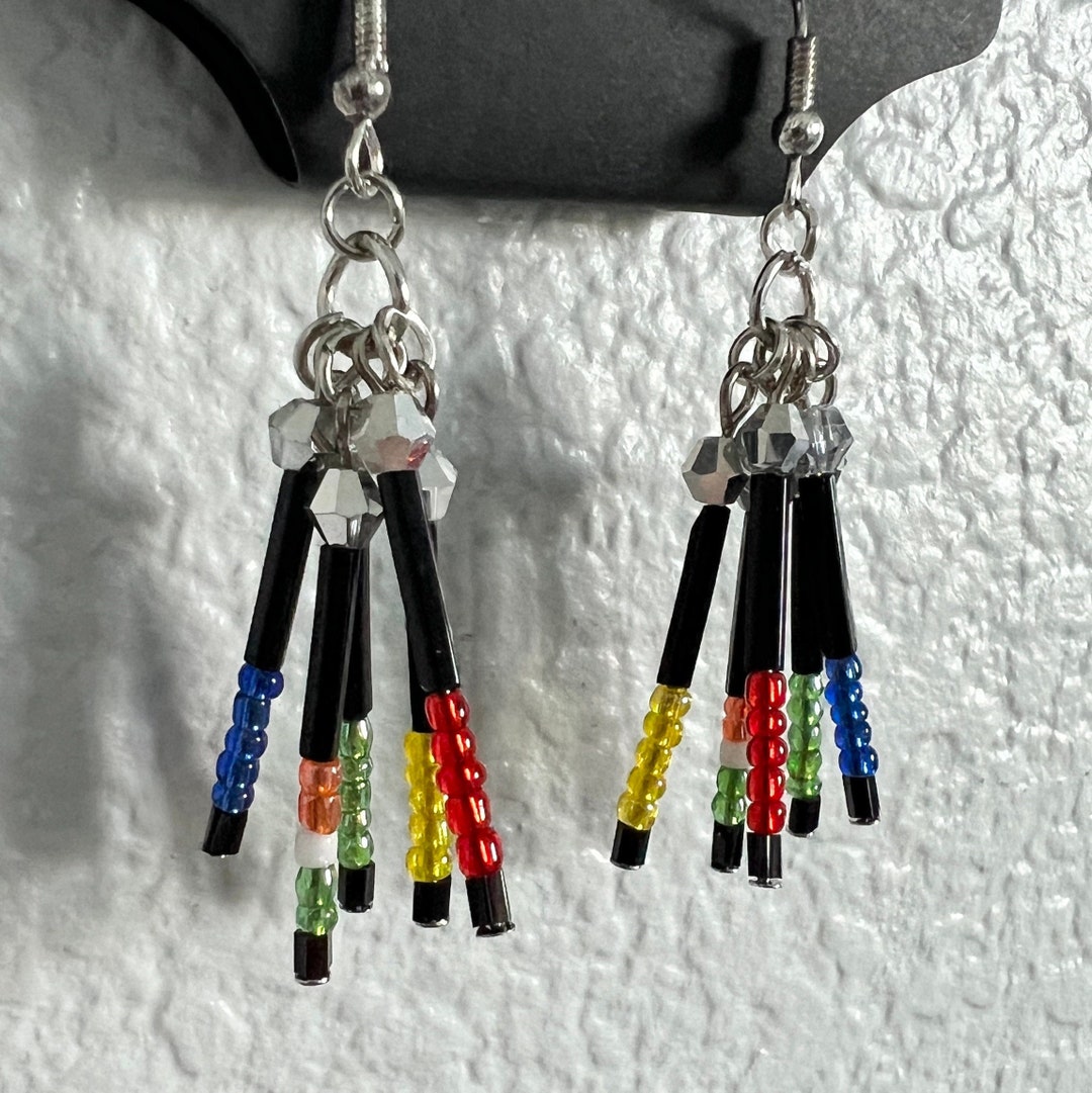 OT5 One Direction Mics Beaded Earrings - Etsy