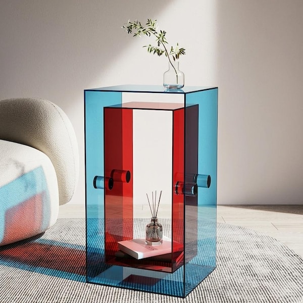 Lucite Bedside Table - Etsy UK