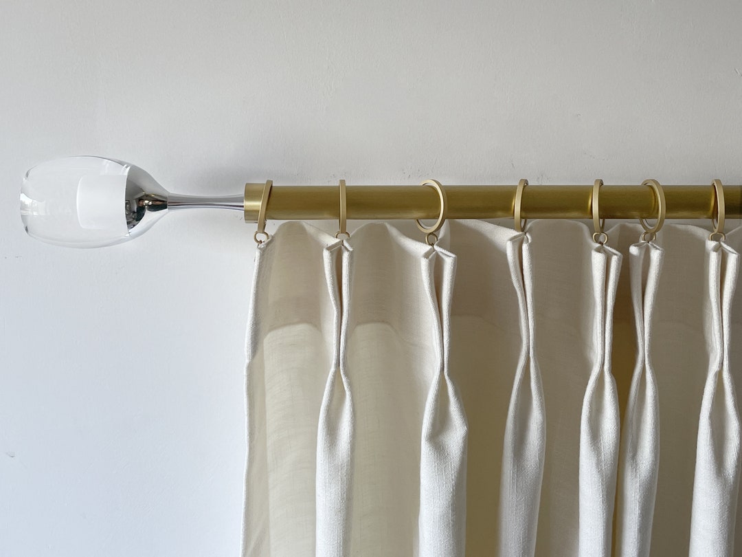 Crystal Trim Headed Curtain Rods, Brass Curtain Rods, Custom Size ...