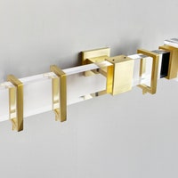 Acrylic Lucite Rectangular Curtain Rod Set- Gold - Includes Drapery ...