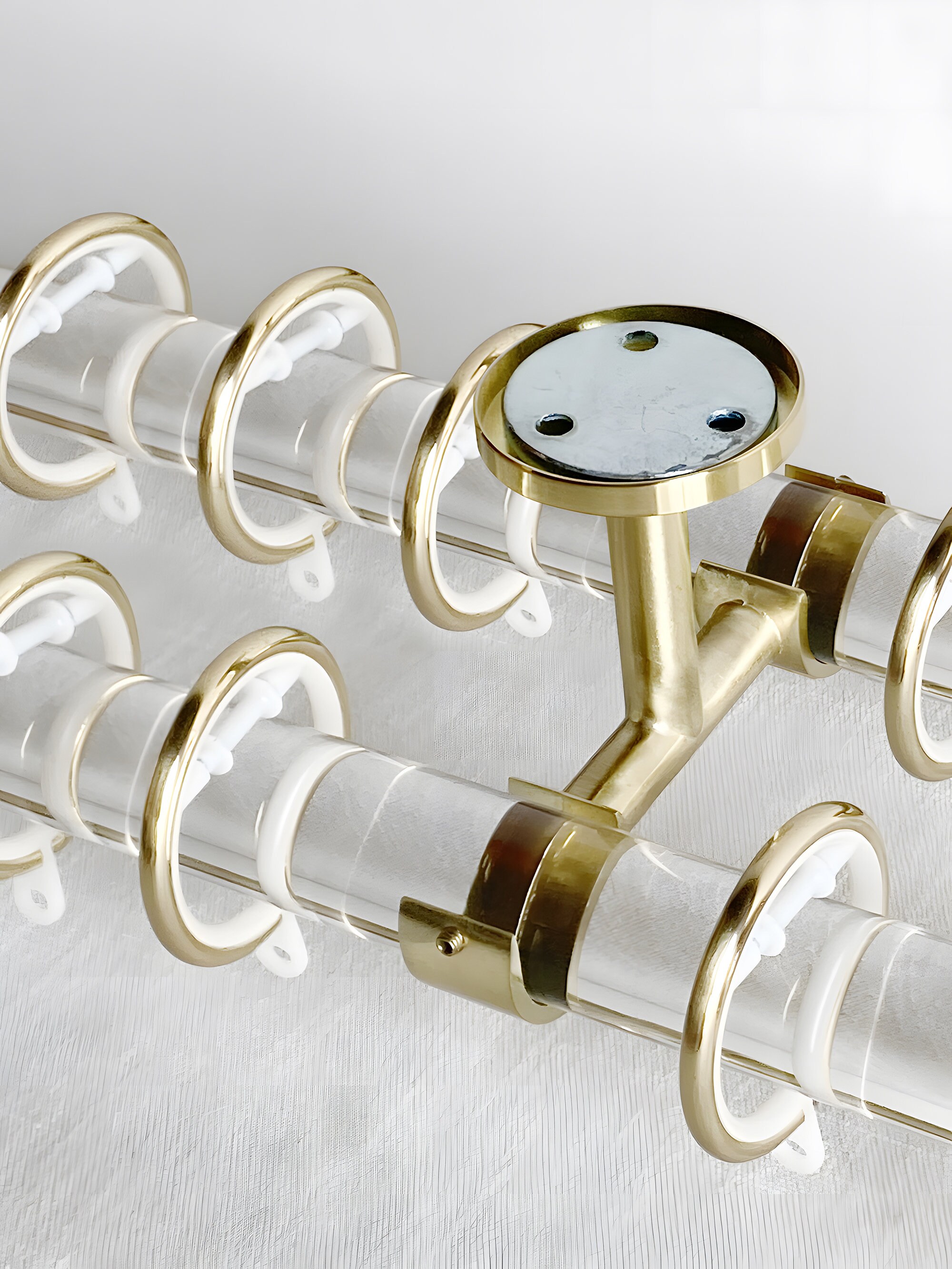 Double Bracket Curtain Rod, Top Mounted Acrylic Curtain Rod, Plexiglass ...