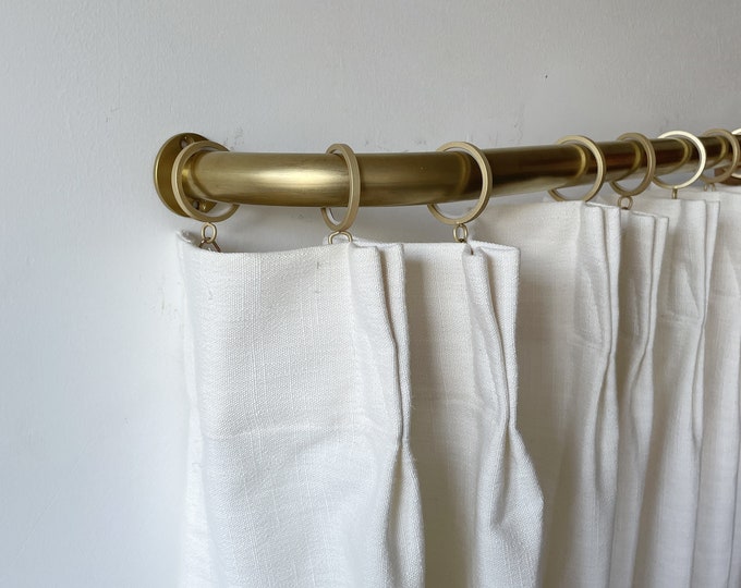 Antique French Brass Curtain Rods Vintage Bistro Poles for Nets or Half ...