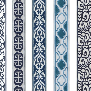 Blue Cotton Embroidery Trim Curtain Trim Border Trim Throw - Etsy