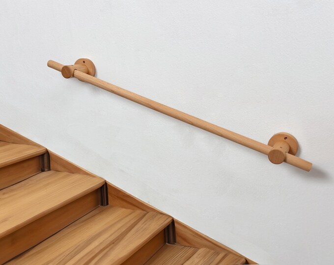 Kit Staircase Handrail,birch Log Handrail,wall Mounted Hand Rail ...