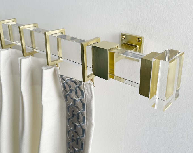 Lucite Curtain Rod CUSTOM CUT Round Acrylic Curtain Rod Clear 1.5 Round ...