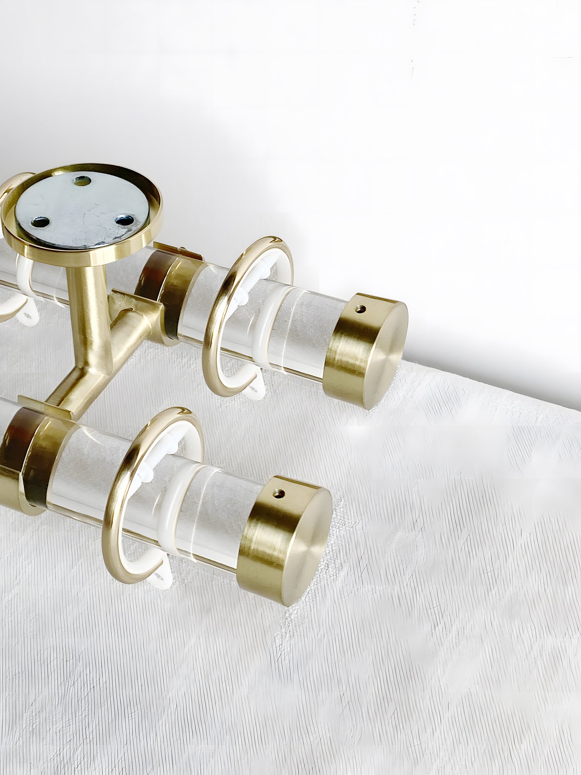 Double Bracket Curtain Rod, Top Mounted Acrylic Curtain Rod, Plexiglass ...