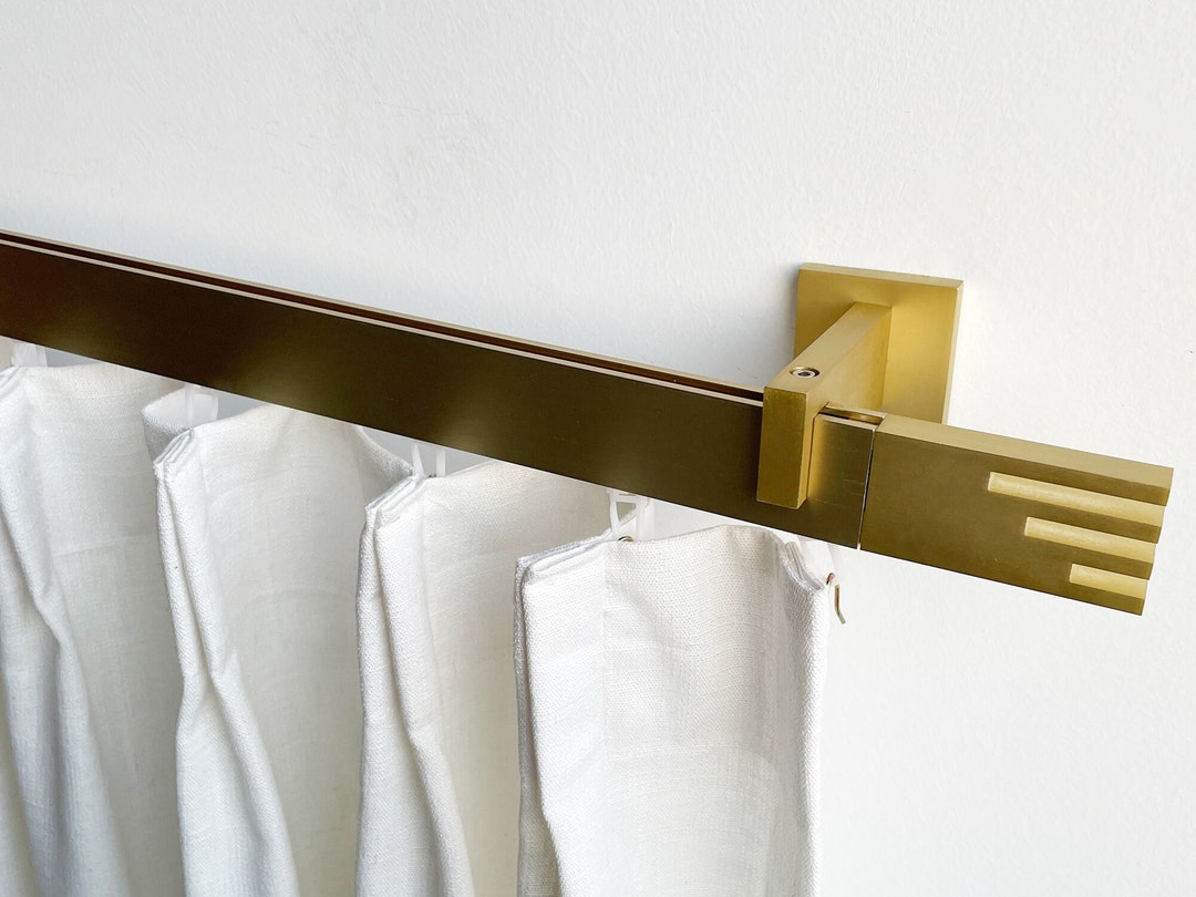 Rectangular Curtain Rod, Square Gold Curtain Rod, Silent Curtain Rod ...