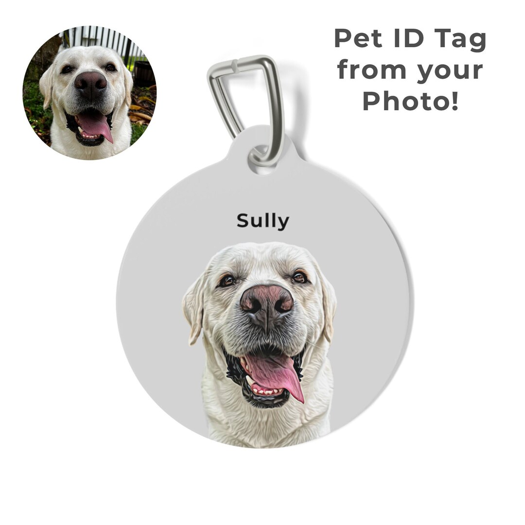 Custom Pet Tag | Made Using Photo of Pet | Custom Dog Tag Portrait ...