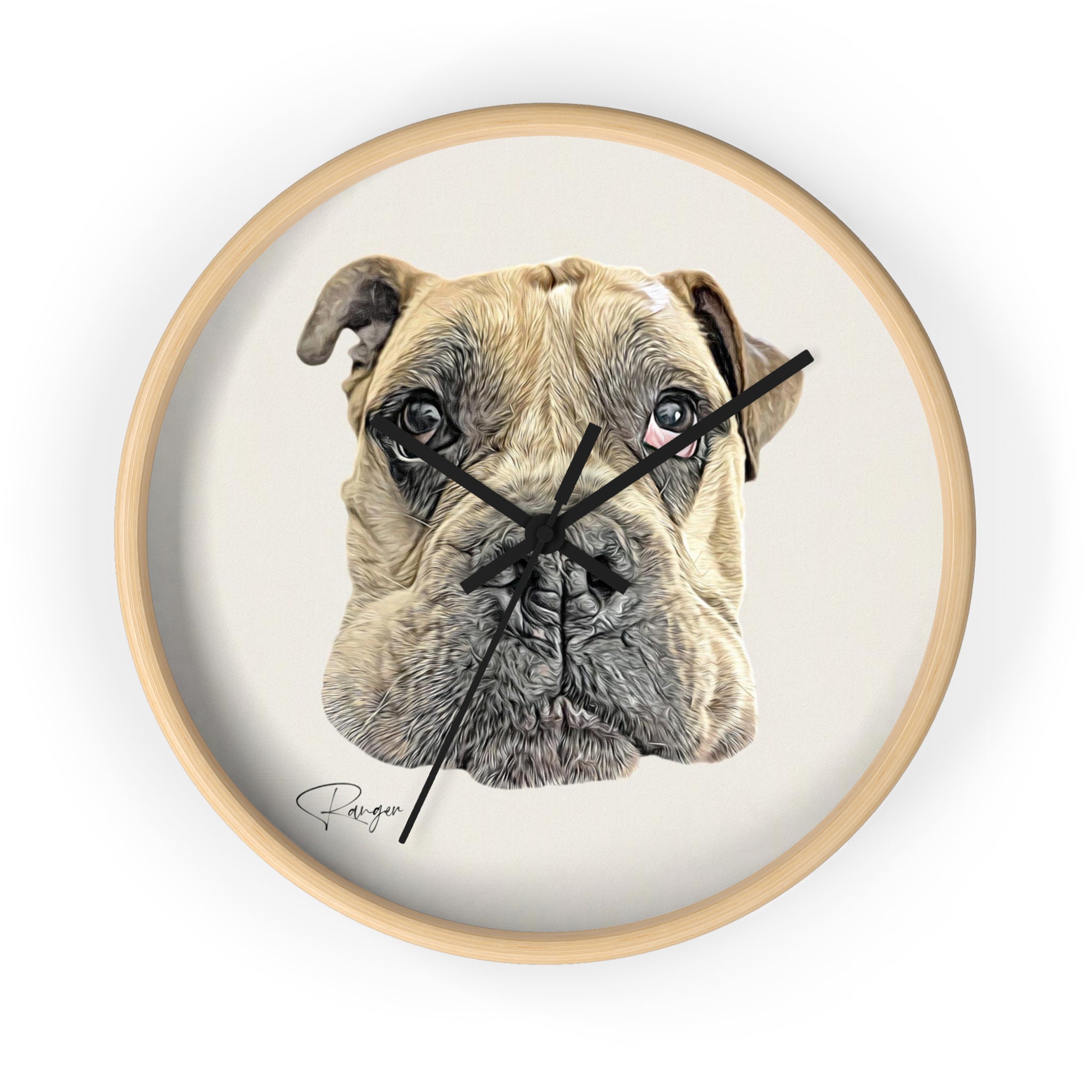 Custom Pet Wall Clock | Made Using Photo of Pet | Custom Dog Portrait ...