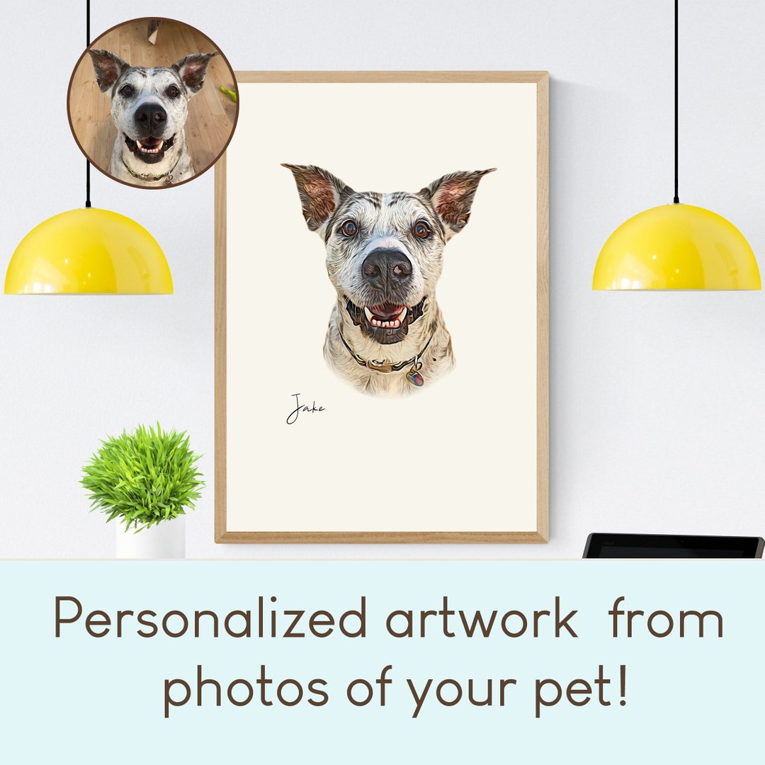 Custom Pet Portraits | Made Using Photo of Pet | Custom Dog Portrait ...