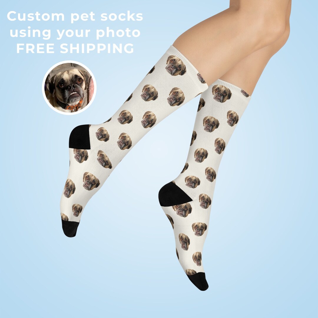 Custom Pet Socks | Made Using Photo of Pet | Custom Dog Sock Portrait ...
