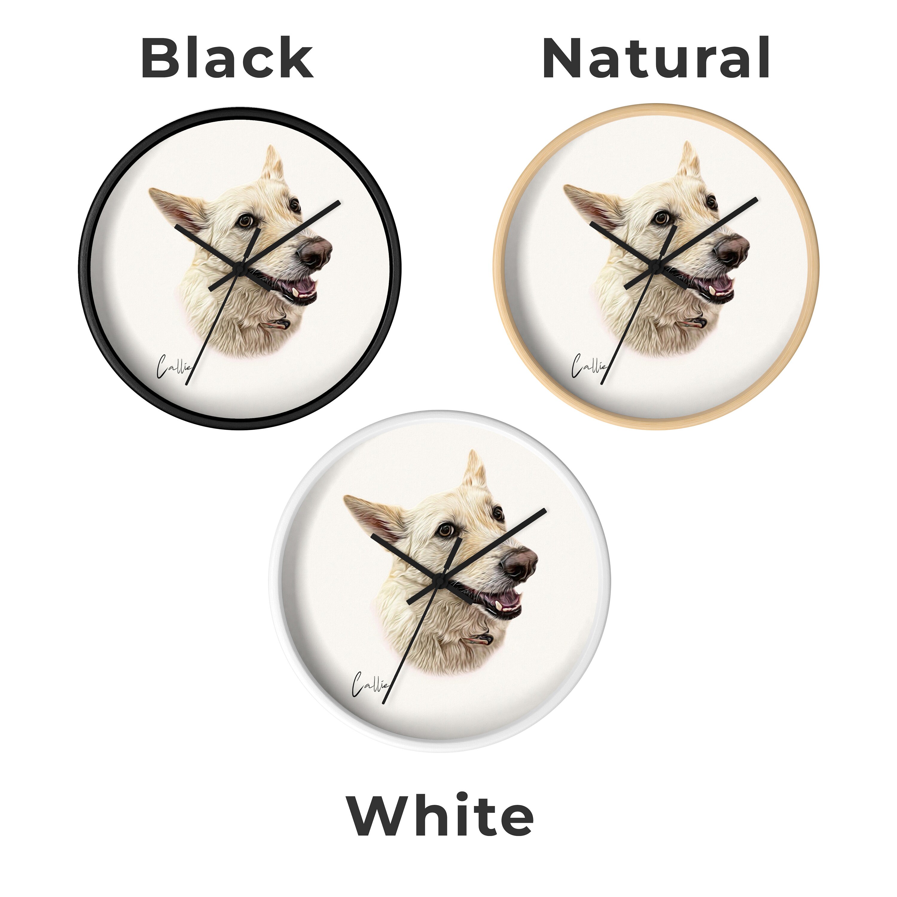 Custom Pet Wall Clock | Made Using Photo of Pet | Custom Dog Portrait ...