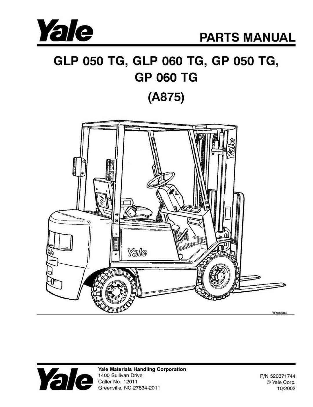 GLP050TG, GLP060TG, GP050TG, GP060TG Forklift Parts Manual Yale - Etsy