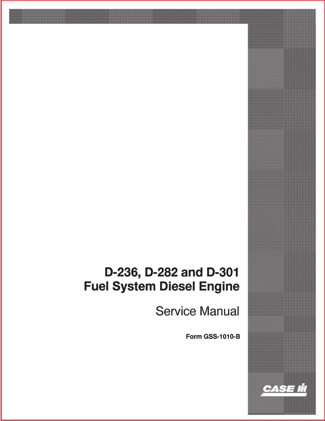 D236 D282 DIESEL ENGINE Fuel System Service Manual Shop Repair IH - Etsy