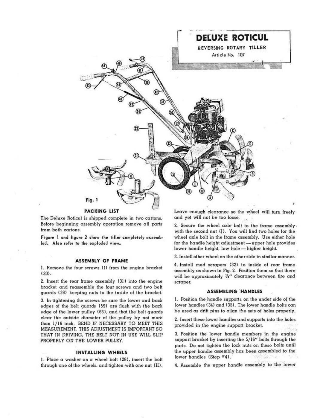 Paper Manual - 3HP Reversing Rotary Tiller Operator's & Parts Manual ...