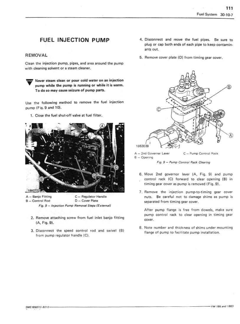 Fits Yanmar - YM186 YM186D Diesel Tractor Service & Parts Manual - 2 ...