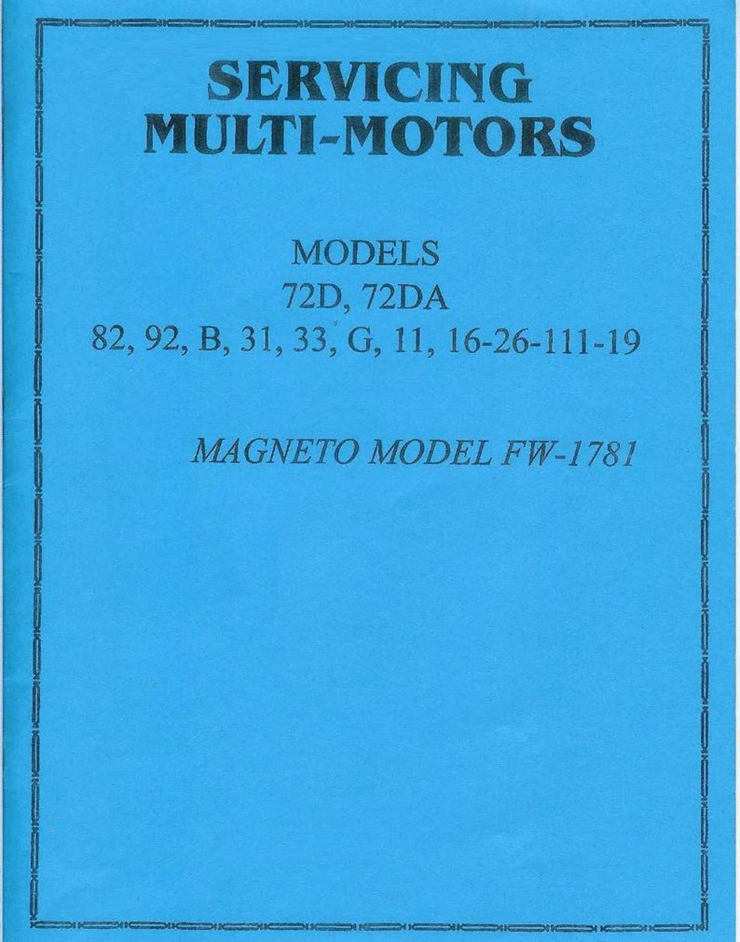 Fits Maytag - Gas Motor Engine Service Book Parts Manual & Serial ...