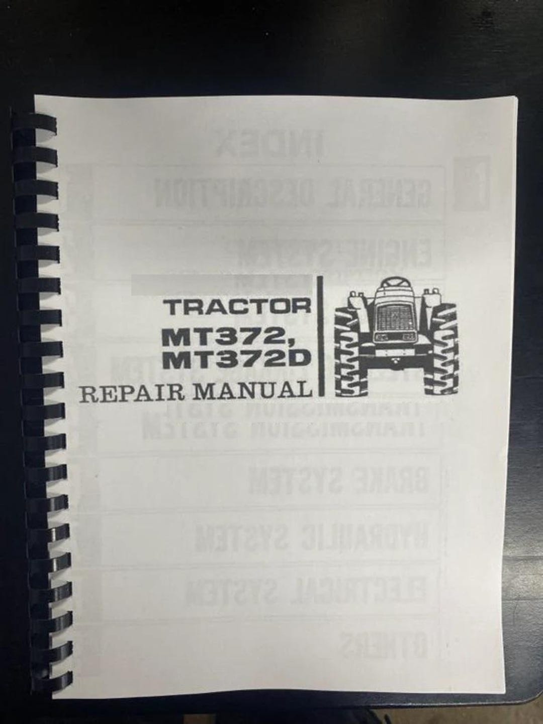 Technical Tractor Repair Manual MT372 & MT372D - Etsy