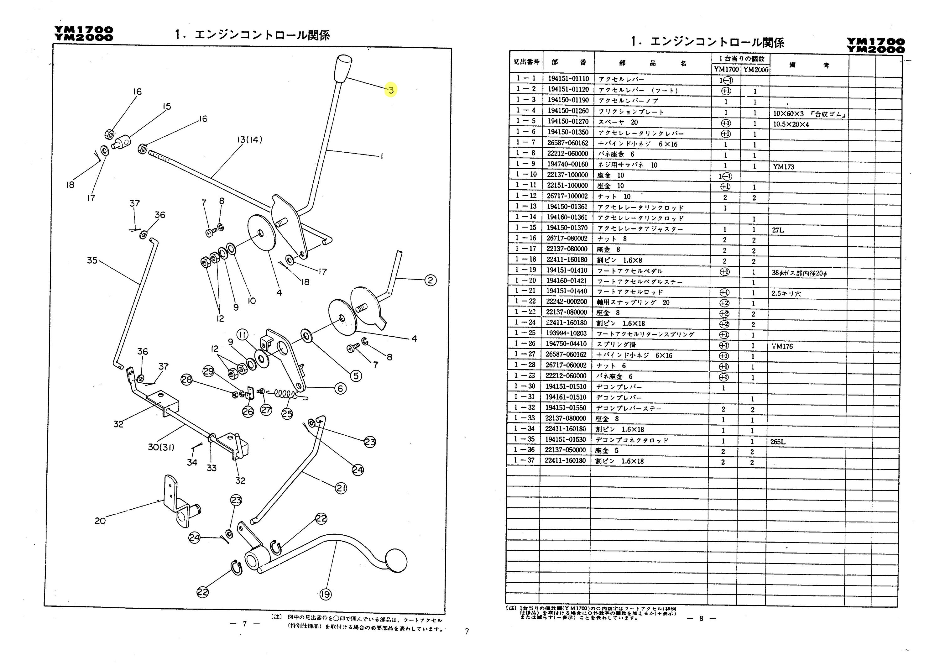 Fits Yanmar - YM1700 YM2000 Tractor Service Parts Manual - Etsy