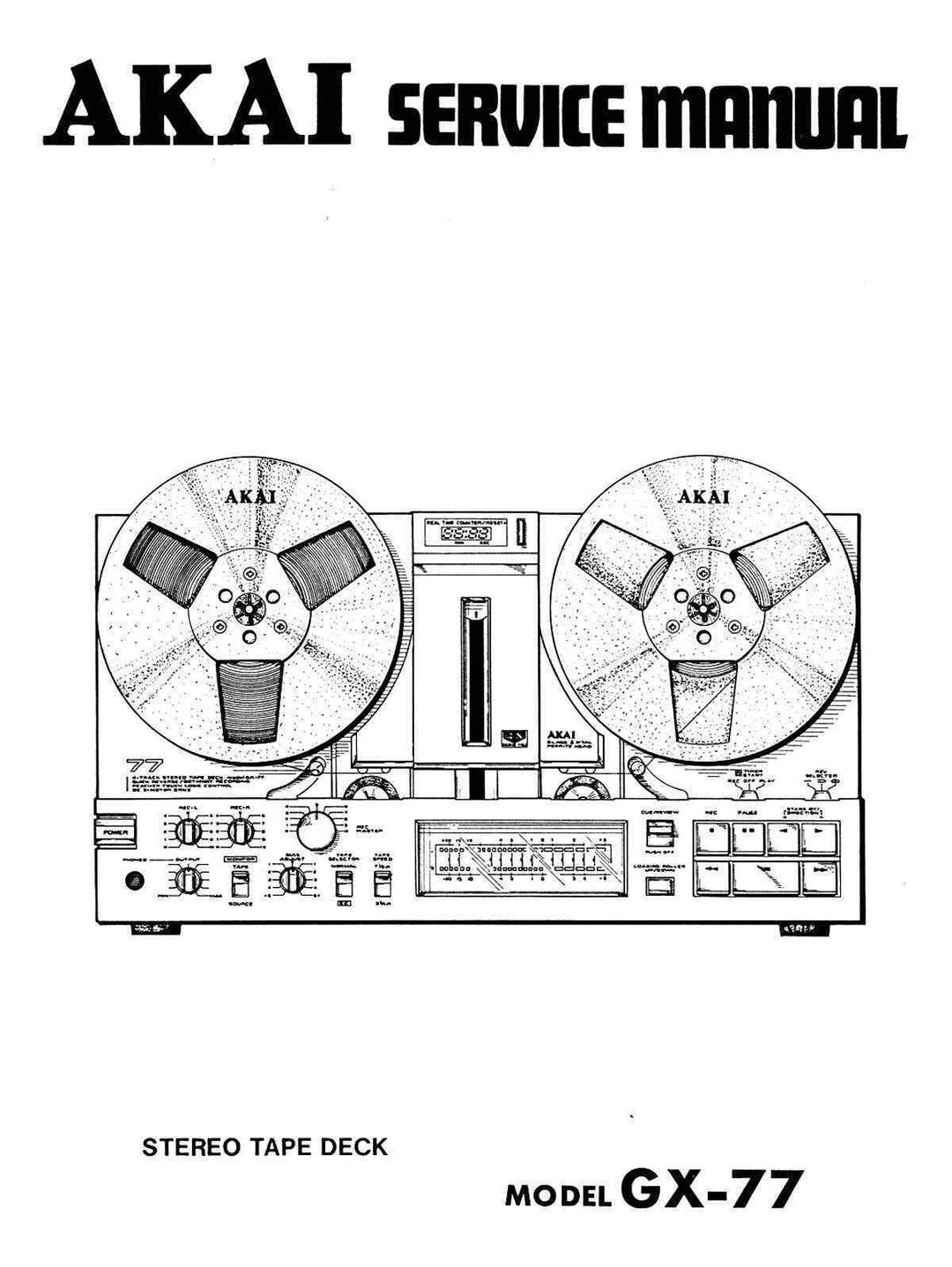 OWNER'S and SERVICE Manual Akai GX-77 GX77 Reel to Reel Tape Recorder - Etsy
