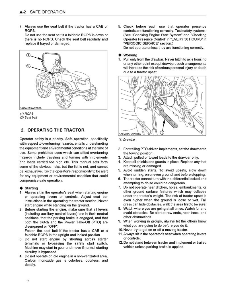 4800 5200 5800 Tractor Operator Instruction Maintenance Manual - Etsy