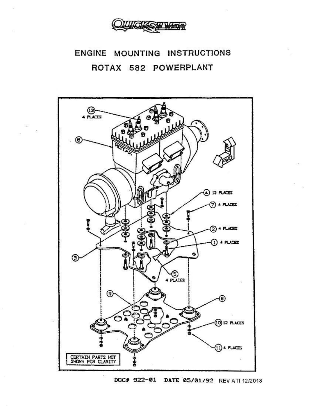 1992 582 Aircraft Engine Mounting Instruction Manual Rotax 582 - Etsy