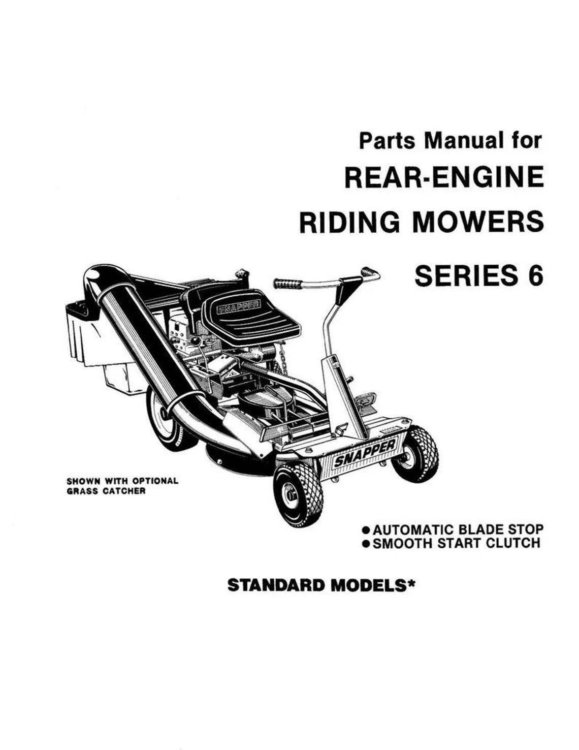 Paper Manual - Engine Lawn Mower Series 6 Repair Parts Manual Rear - Etsy