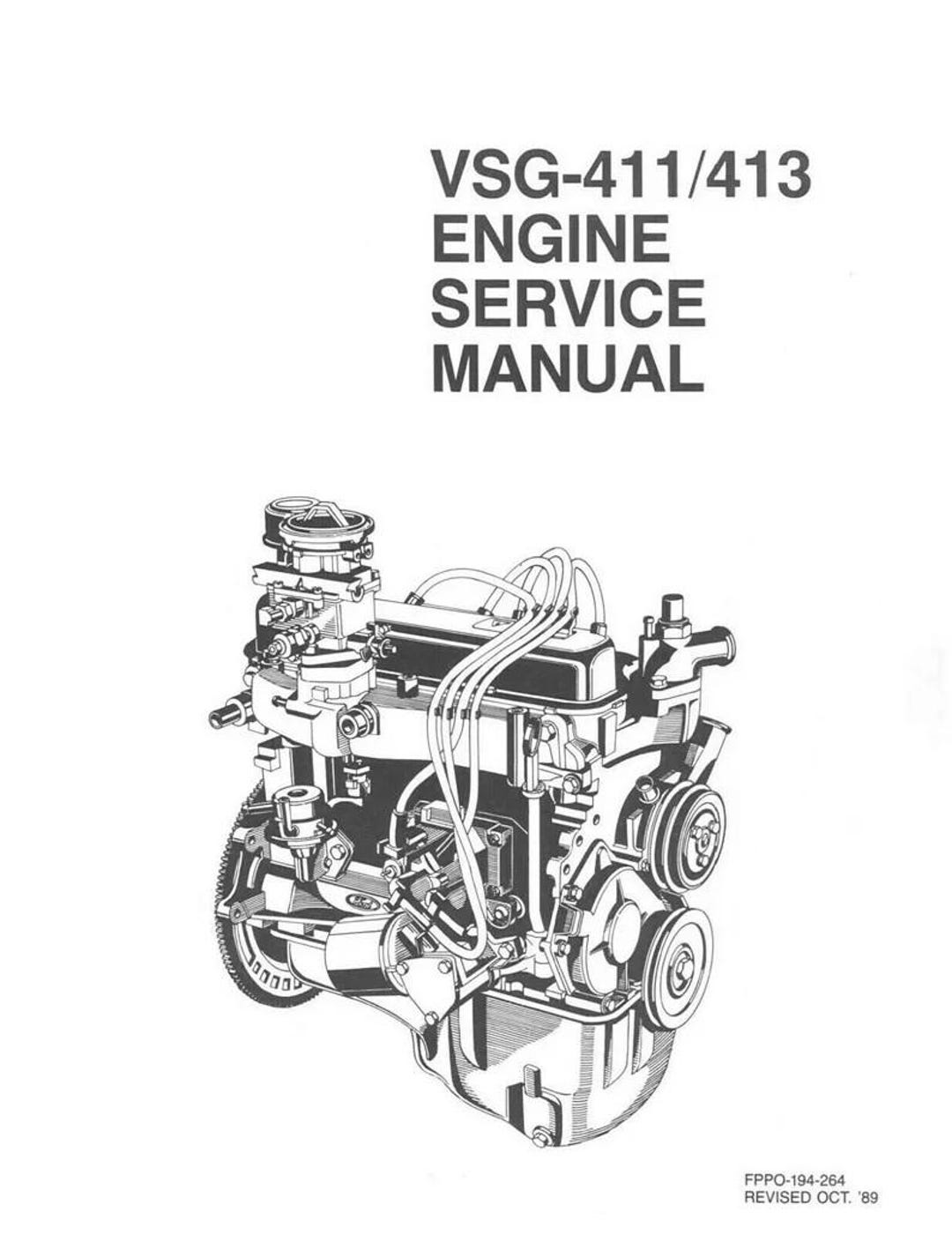 Engine Service Manual VSG-411 & VSG-413 Diesel Technical 1987 - Etsy