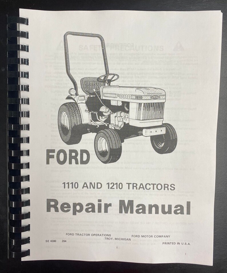 1110 1210 Tractor Technical Workshop Repair Shop Manual Ford 1110 1210 Quality Manual - Etsy