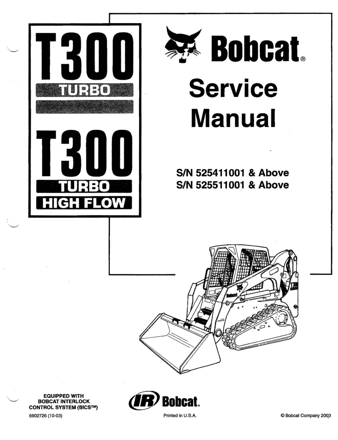 T300 Turbo & High Flow Loader Service Workshop Manual BOBCAT - Etsy