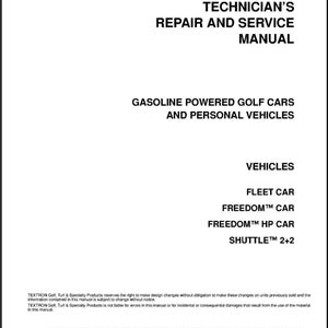 Fits EZGO - 2002-2007 Gas Golf Cart Technical Workshop Repair Manual - Etsy